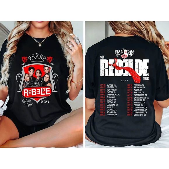 Gildan | Shirts | Soy Rebelde 2 Sided Shirt Tour 223 Shirt Rebelde ...